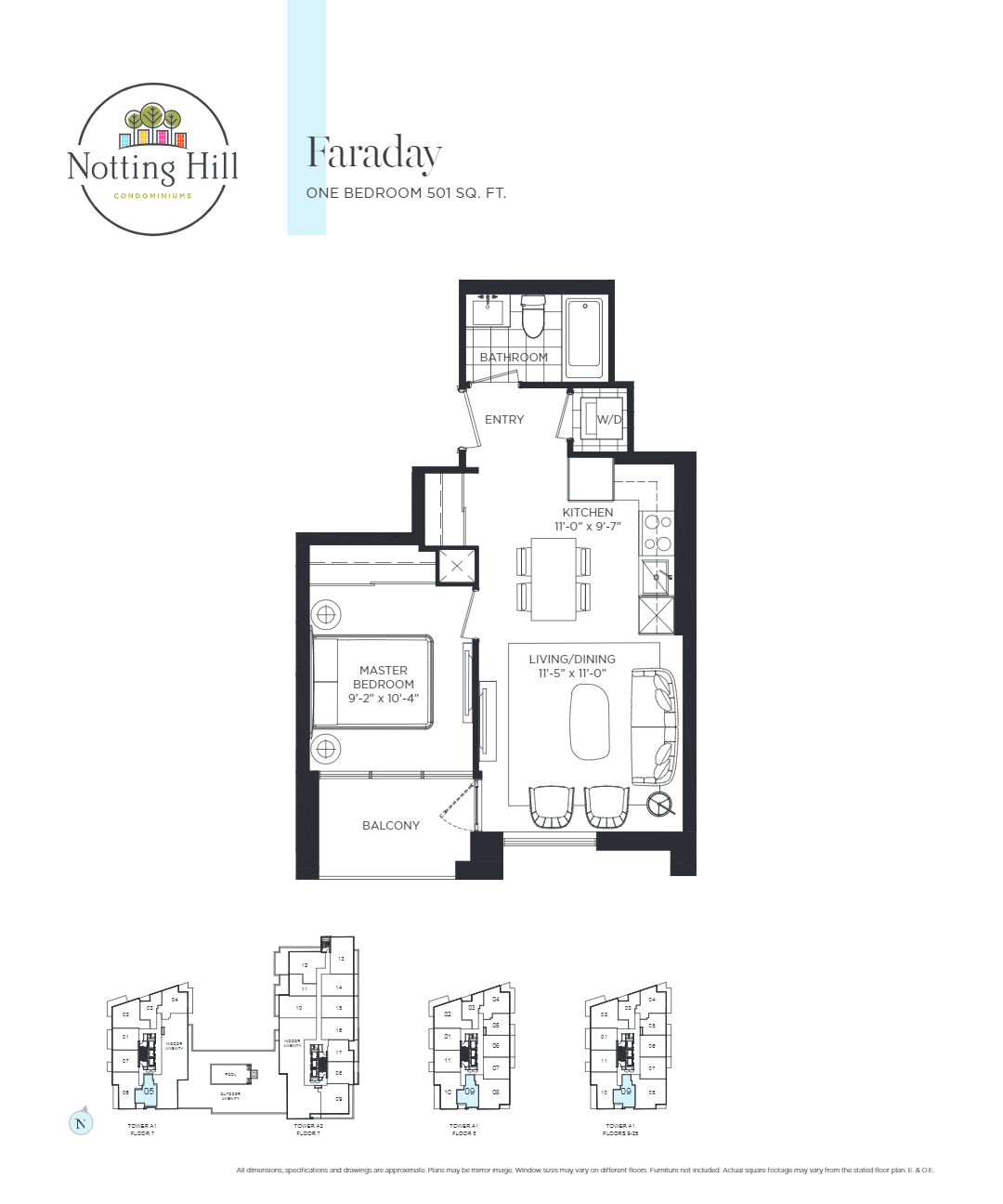 Faraday floor plan at Notting Hill Condominiums in Toronto, ON