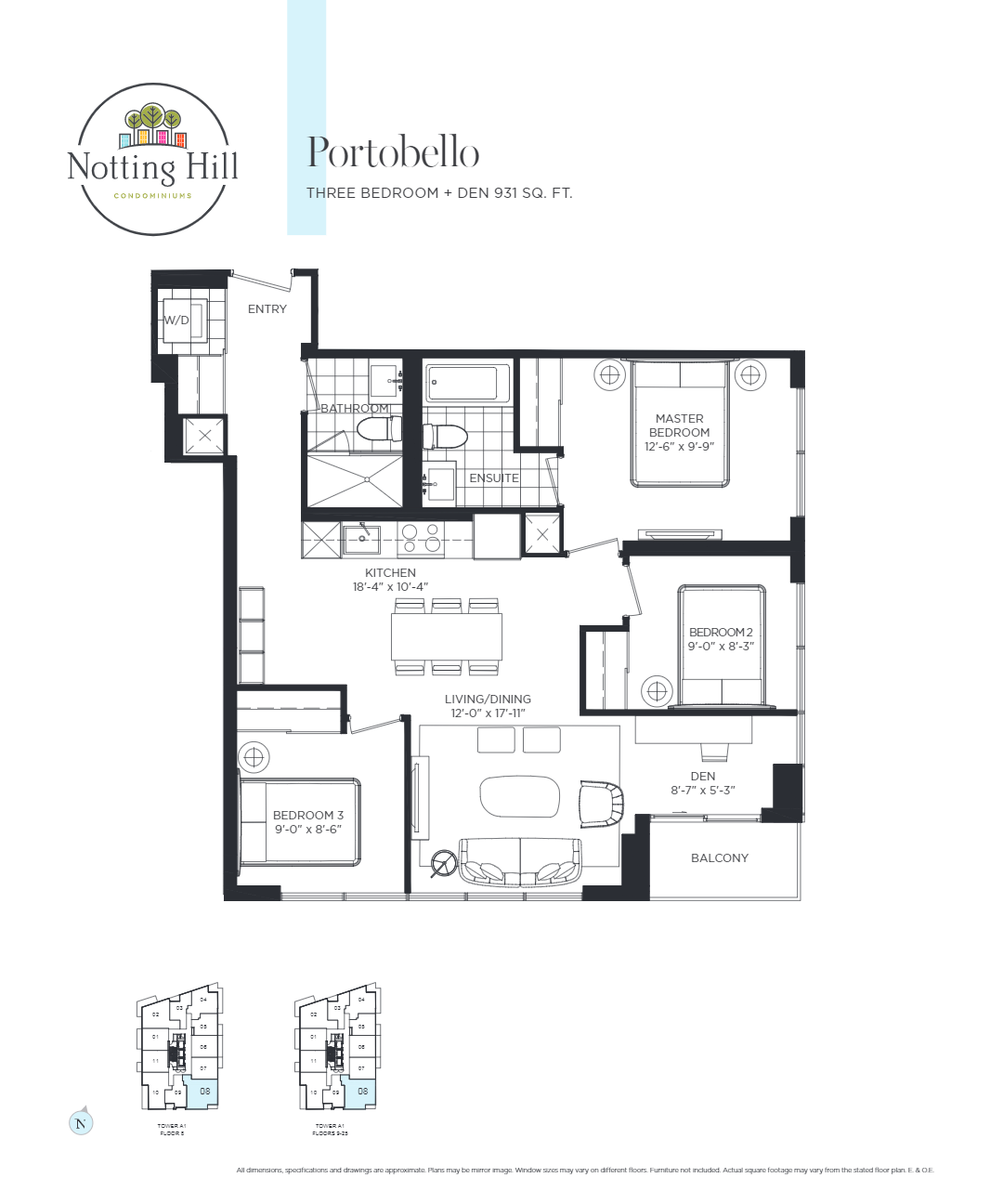 Portobello floor plan at Notting Hill Condominiums in Toronto, ON