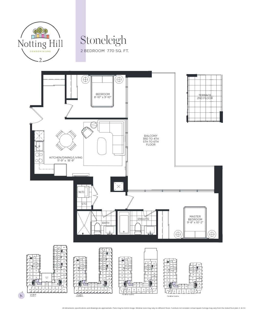 Notting Hill Condominiums - Stoneleigh Floor Plan, Toronto ON | Livabl