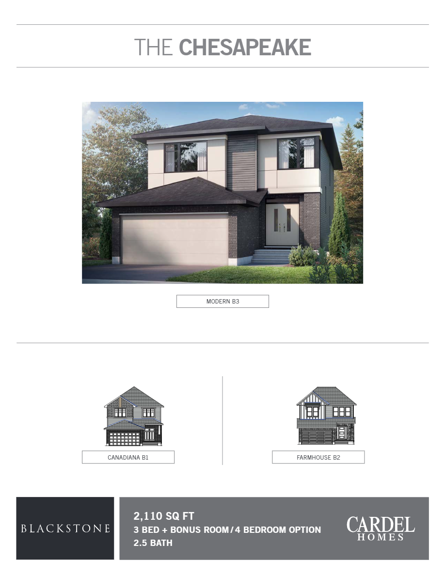 Chesapeake floor plan at Blackstone in Ottawa, ON