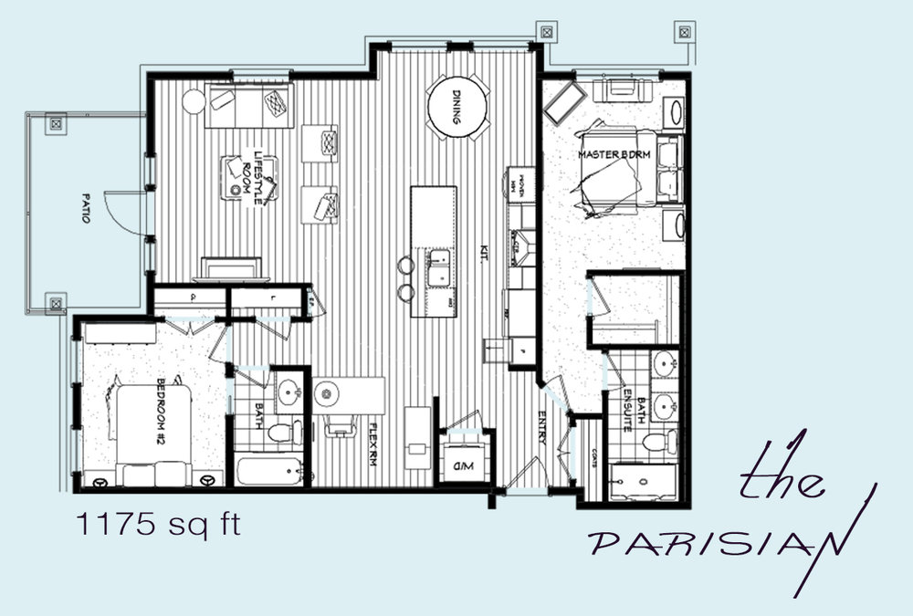 Riviera on the Bow - The Parisian Floor Plan, Calgary AB | Livabl