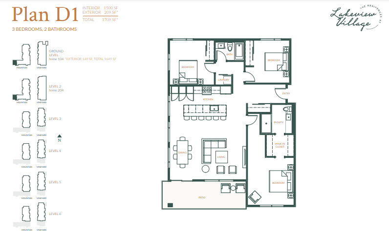 The Residences at Lakeview Village - Phase 1 | D1 | Floor Plans and Pricing