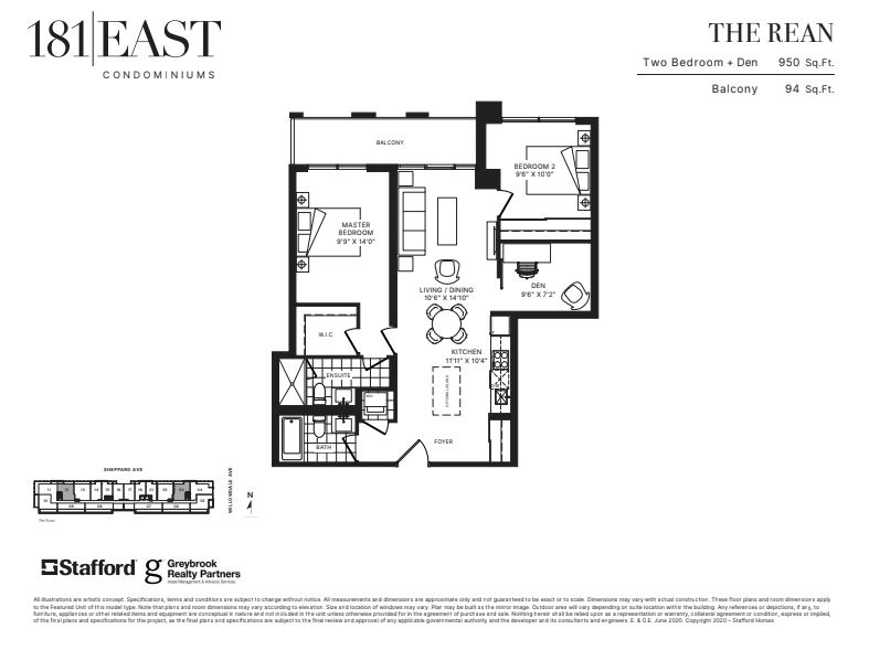 181 East - The Rean Floor Plan, Toronto ON | Livabl