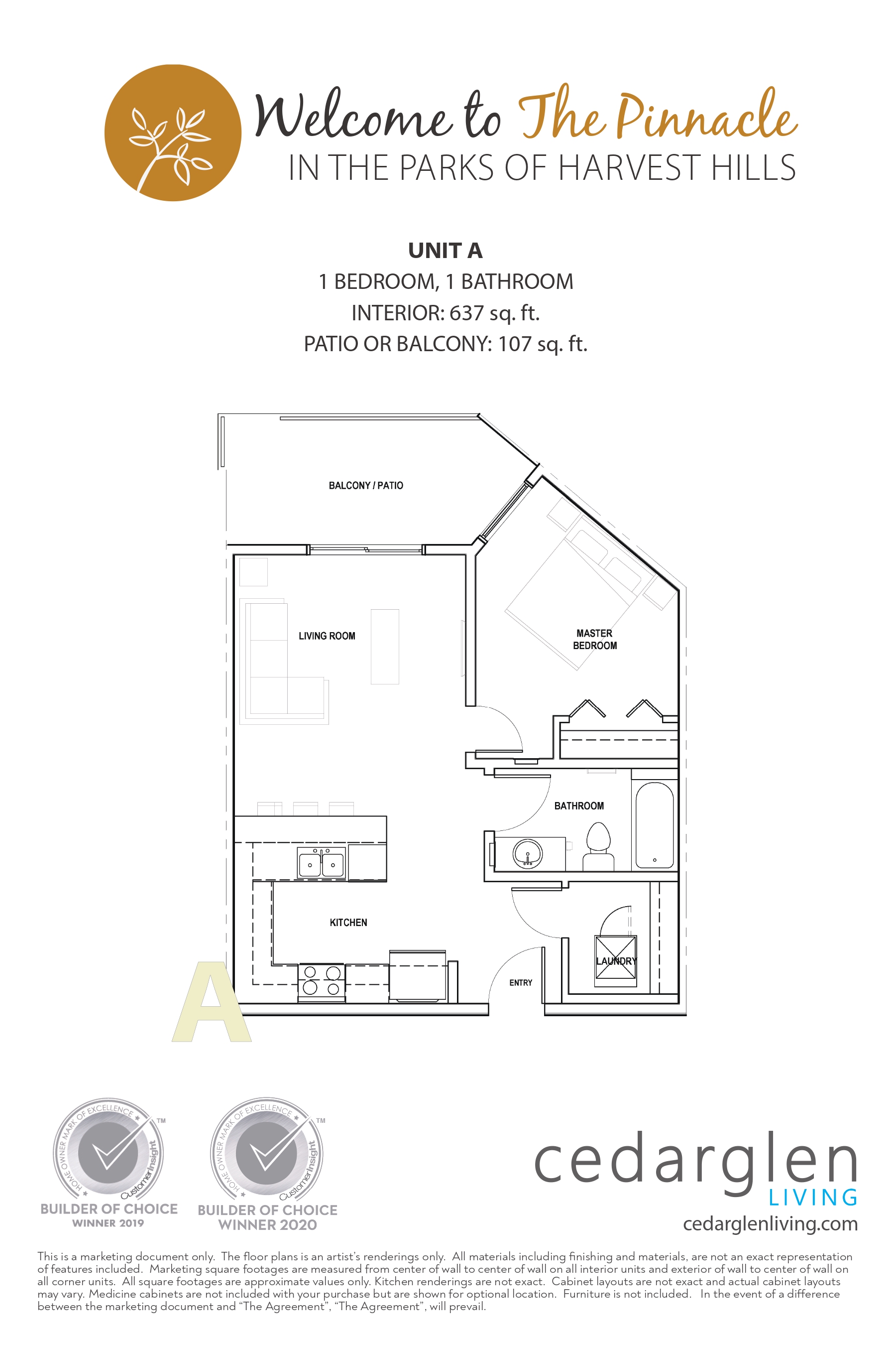 The Pinnacle at The Parks of Harvest Hills - UNIT A Floor Plan, Calgary ...
