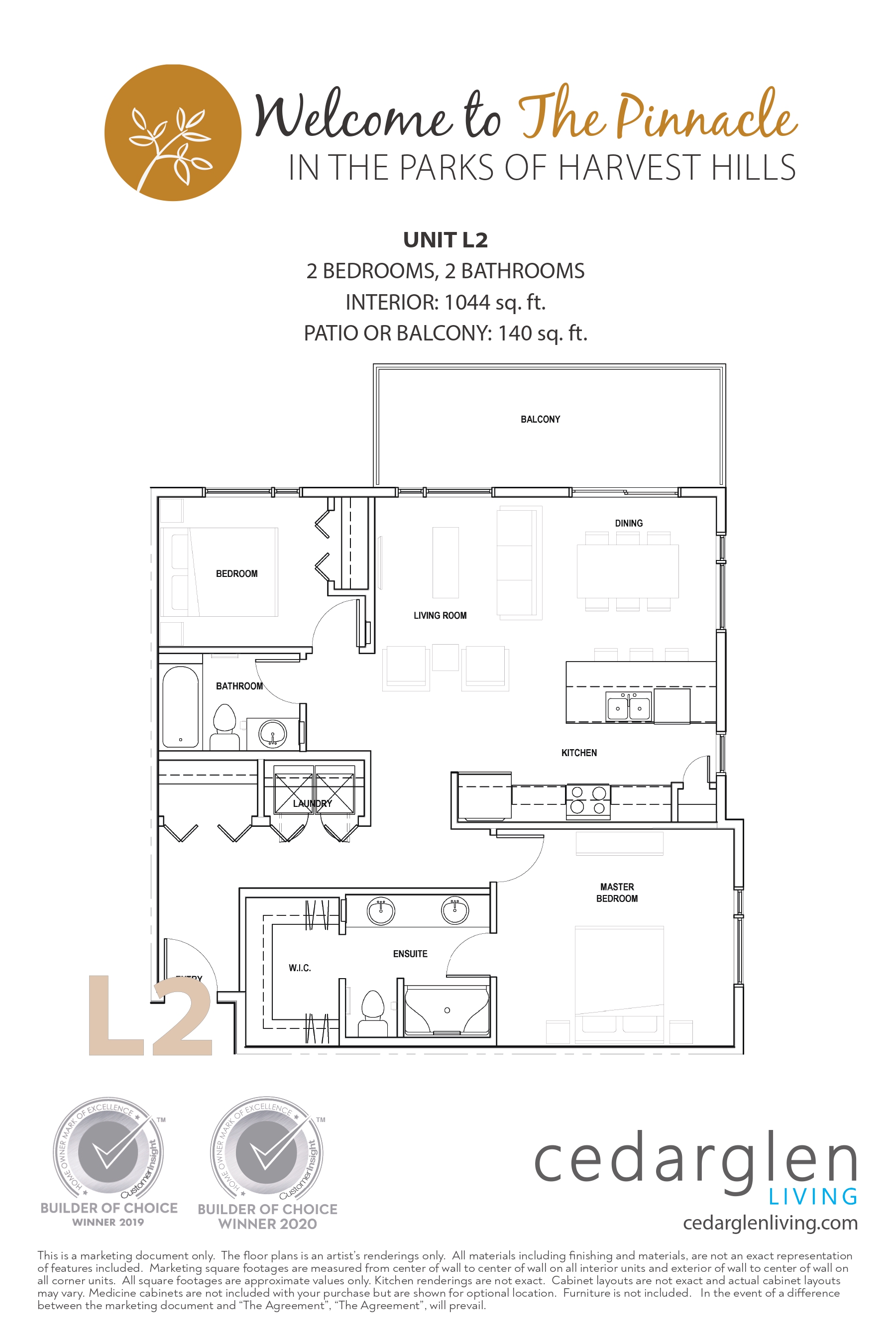The Pinnacle at The Parks of Harvest Hills - UNIT L2 Floor Plan ...