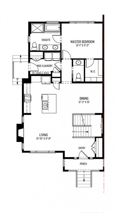 Maple floor plan at Mahogany in Calgary, AB