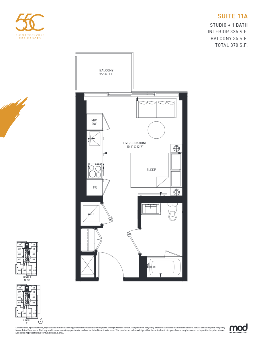 55C - Suite 11A Floor Plan, Toronto ON | Livabl