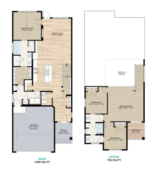 Westwood floor plan at Sirocco in Calgary, AB