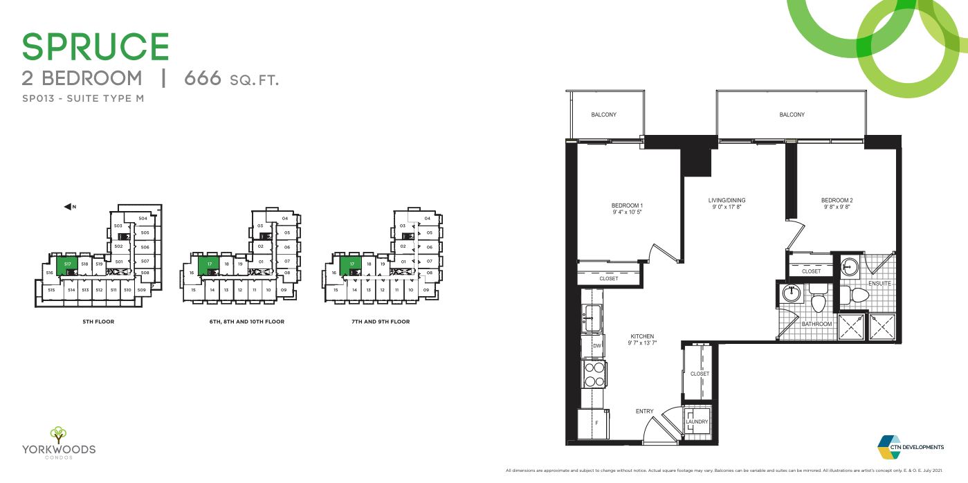 Spruce floor plan at Yorkwoods Condos in Toronto, ON