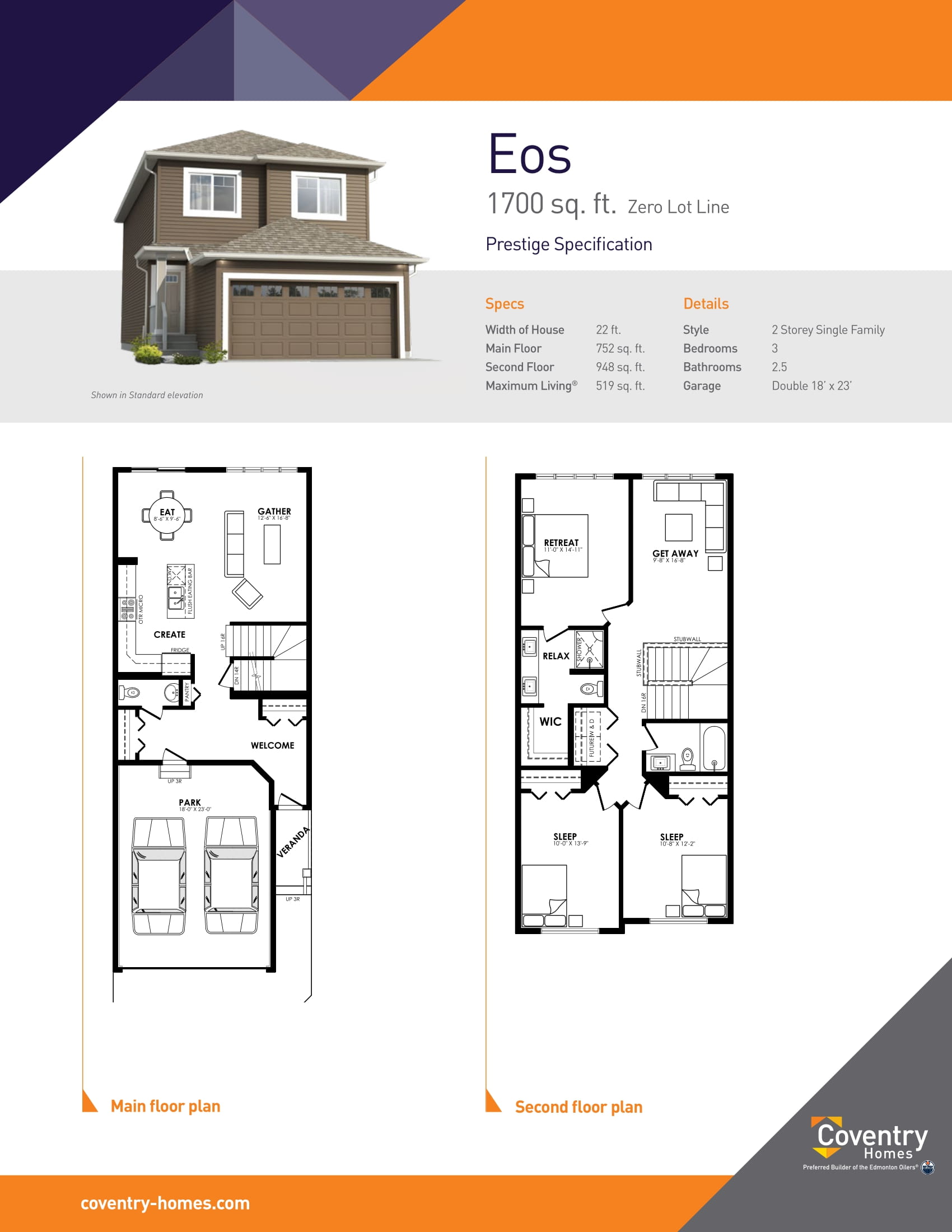 Keswick Landing - Eos Floor Plan, Edmonton AB | Livabl