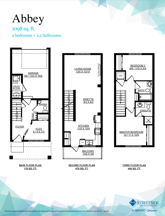 Desrochers Townhomes by StreetSide Developments - Abbey Floor Plan ...