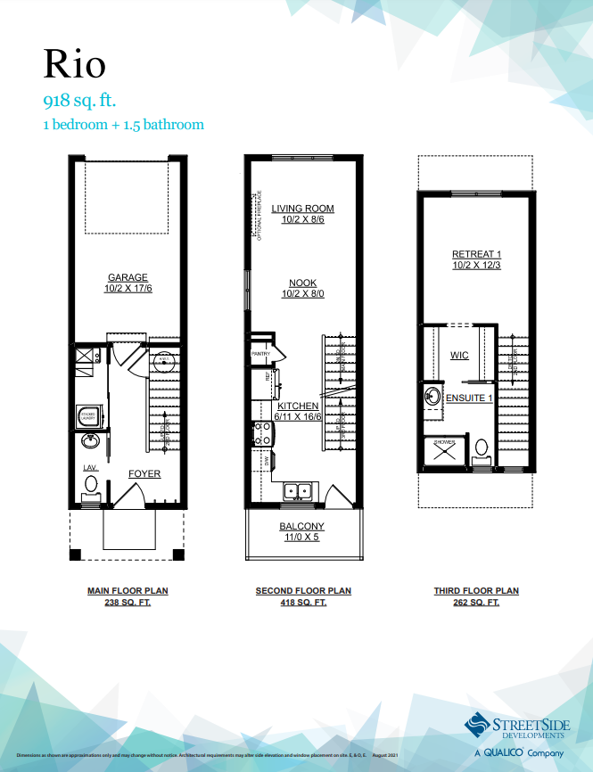Glenridding Townhomes by StreetSide Developments - Rio Floor Plan ...