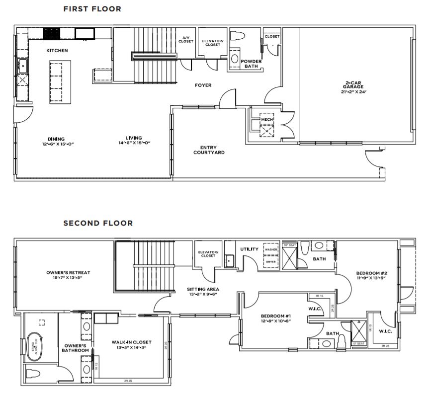 Kessler West - Two-Story Townhome Floor Plan, Dallas TX | Livabl