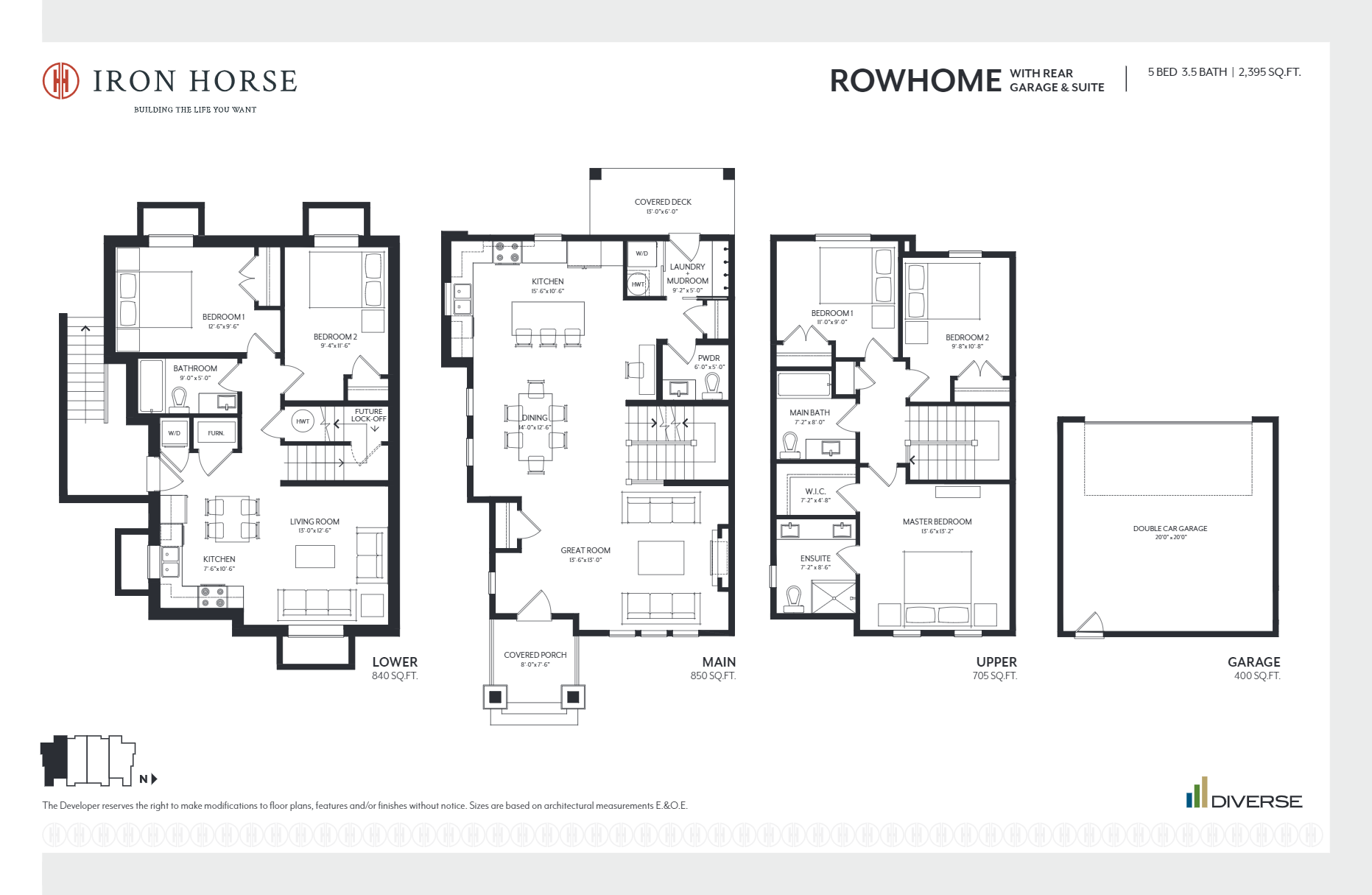 Iron Horse | Rowhome with Suite | Floor Plans and Pricing