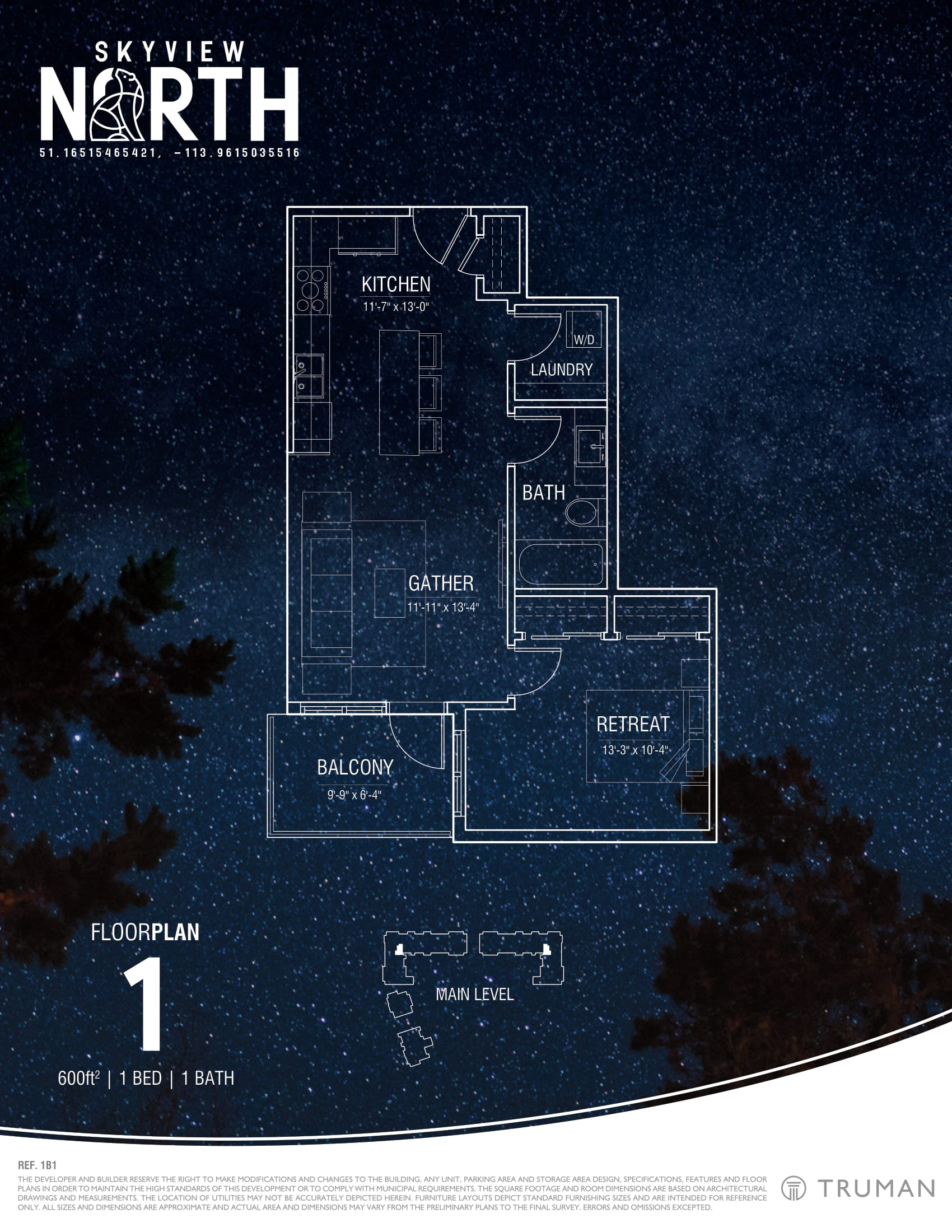 Skyview North - Floor Plan 1 Floor Plan, Calgary AB | Livabl