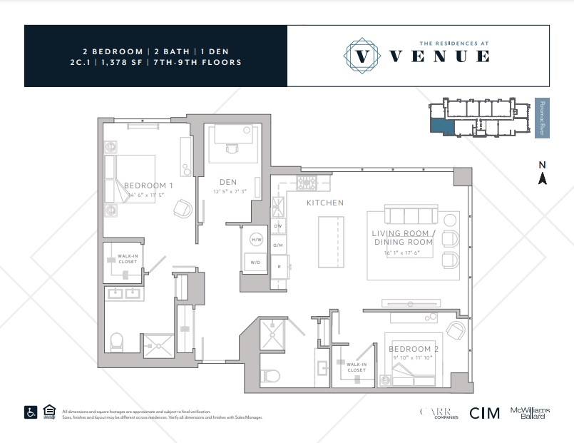 2C floor plan at Venue in Alexandria, VA