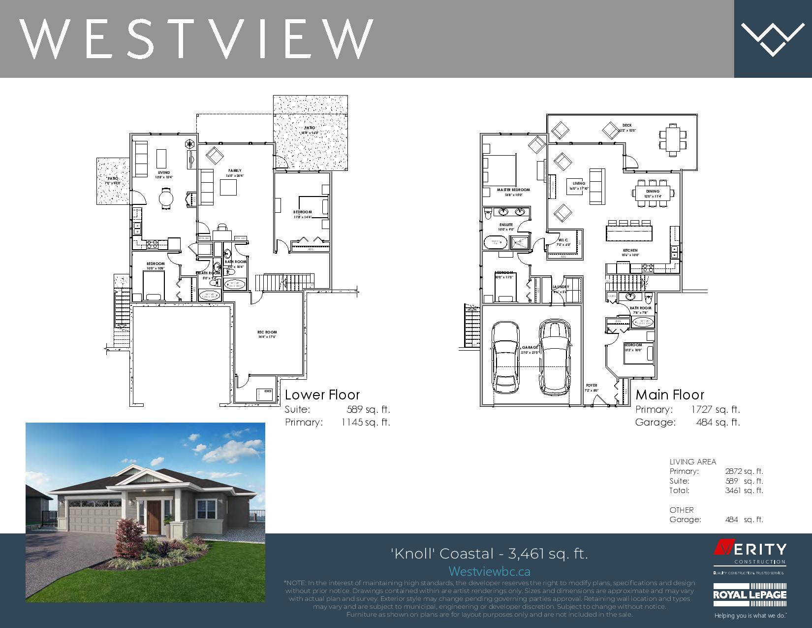 Westview BC | 2527 Obsidian Place | Floor Plans and Pricing