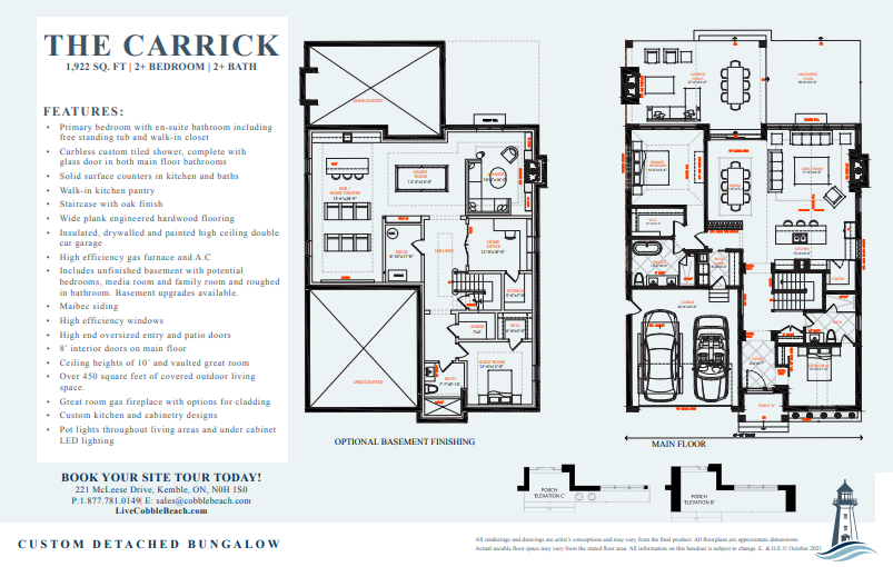 Cobble Beach - Carrick Floor Plan, Georgian Bluffs ON | Livabl