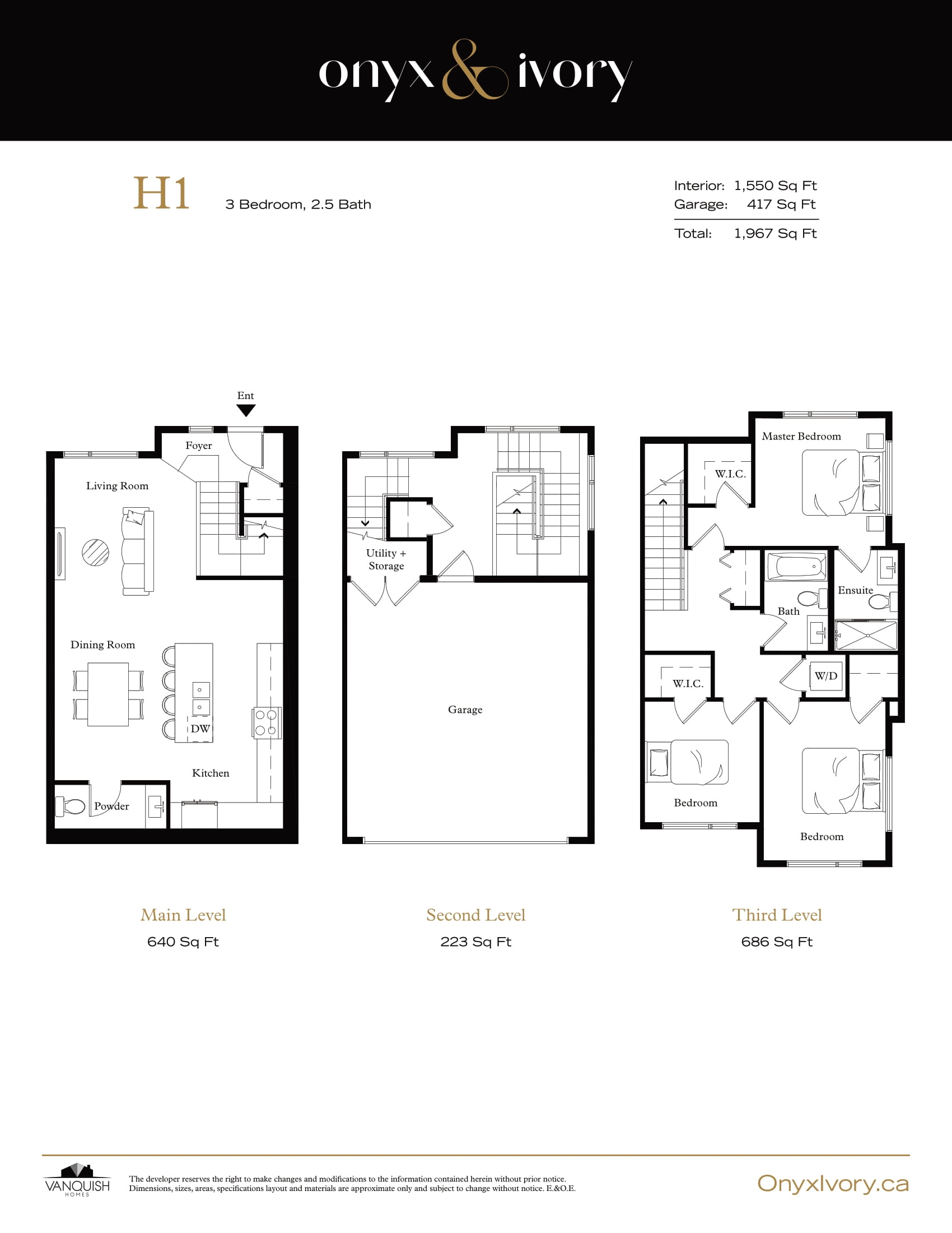 Onyx and Ivory - H1 Floor Plan, Surrey BC | Livabl
