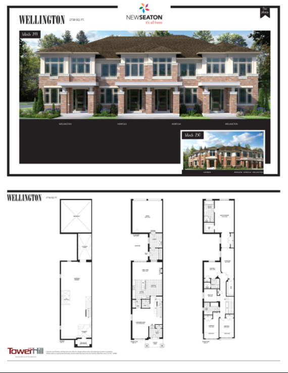Wellington floor plan at New Seaton in Pickering, ON