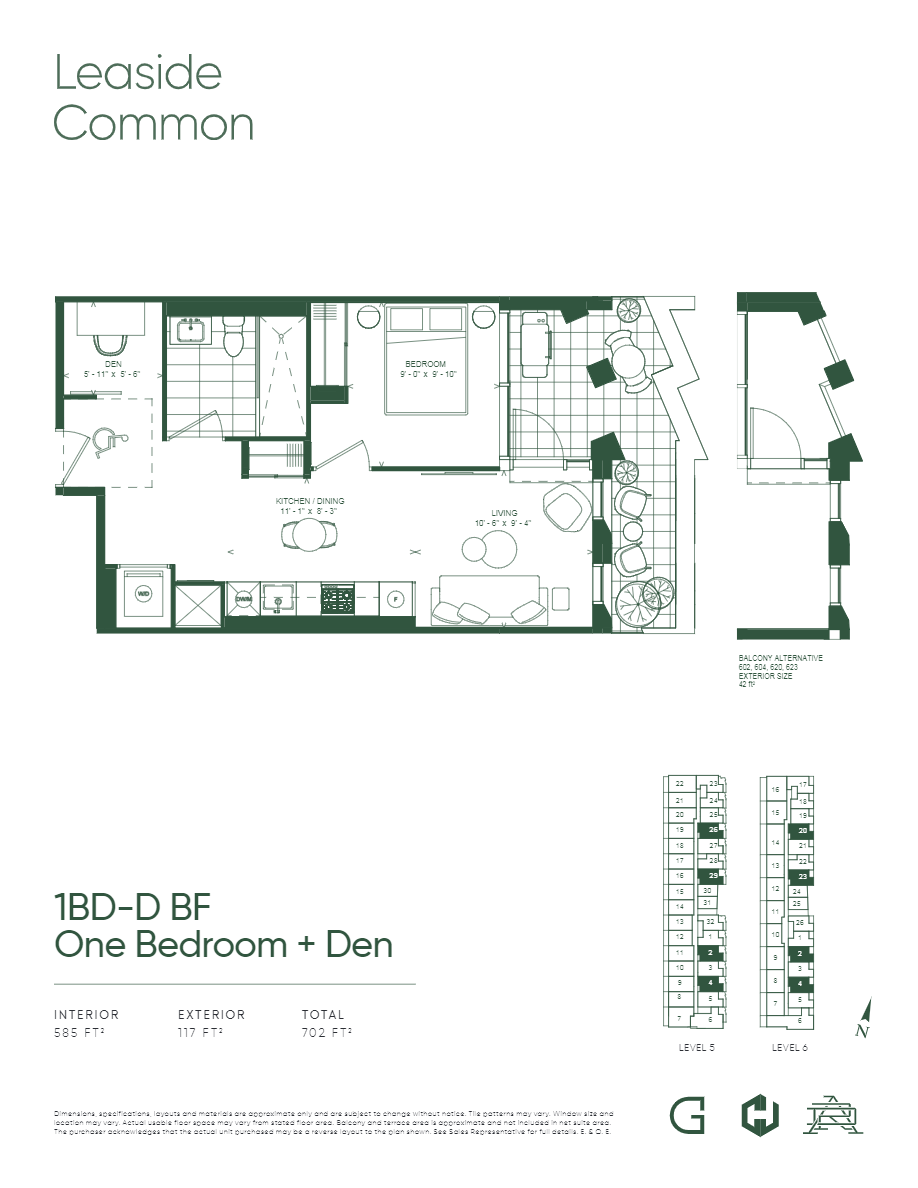 Leaside Common - 1BD-D BF Floor Plan, Toronto ON | Livabl