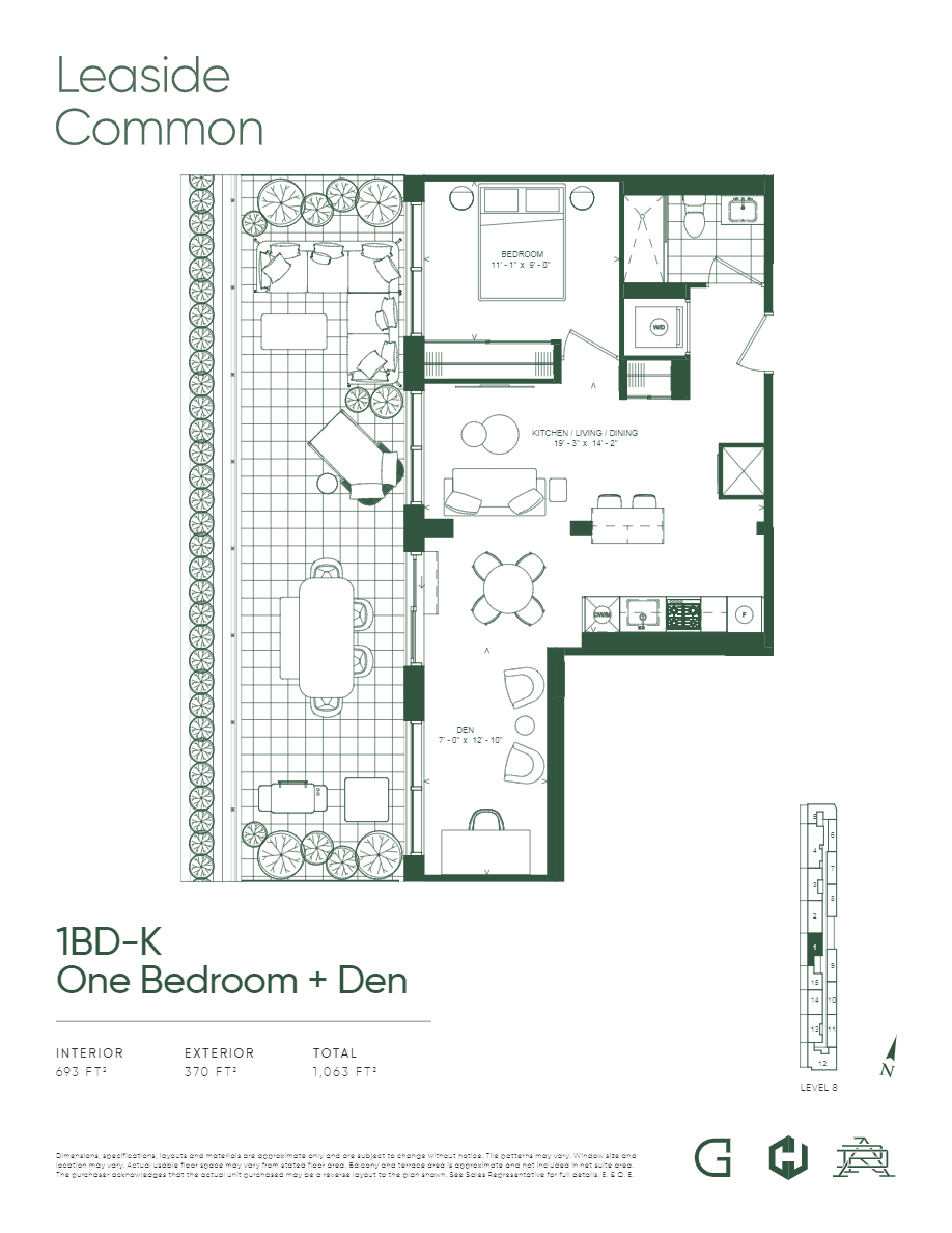 Leaside Common - 1BD-K Floor Plan, Toronto ON | Livabl