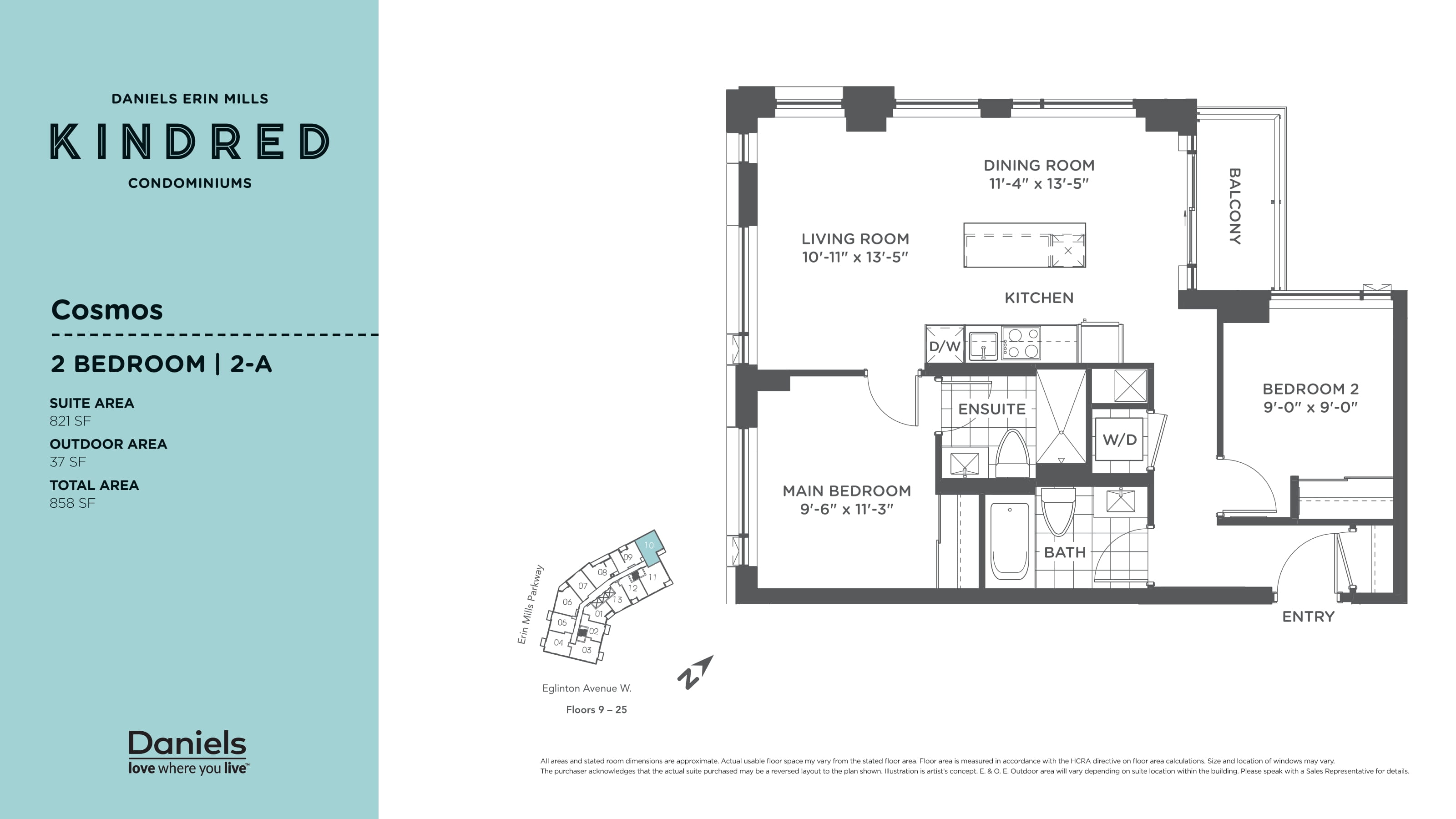Kindred Condominiums - Cosmos Floor Plan, Mississauga ON | Livabl