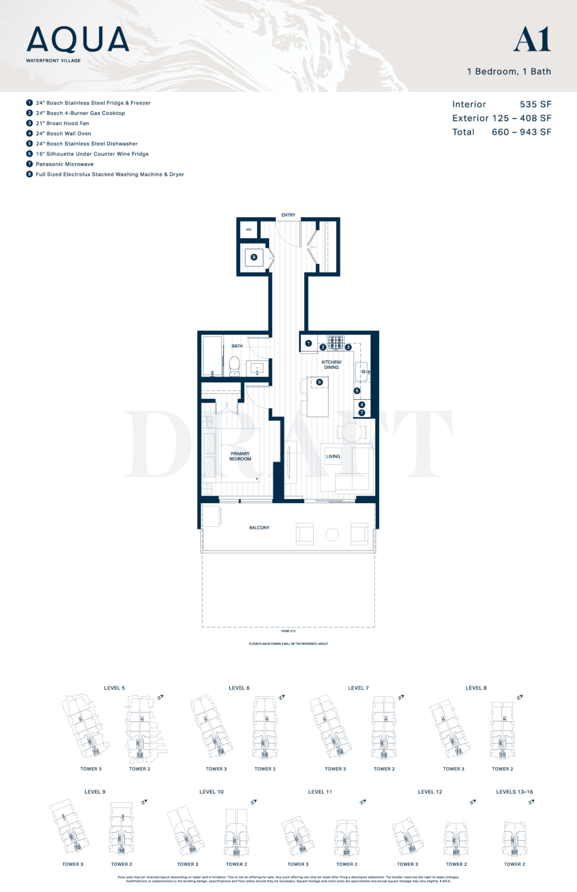The Final Release at Aqua Waterfront Village - A1 Floor Plan, Kelowna ...