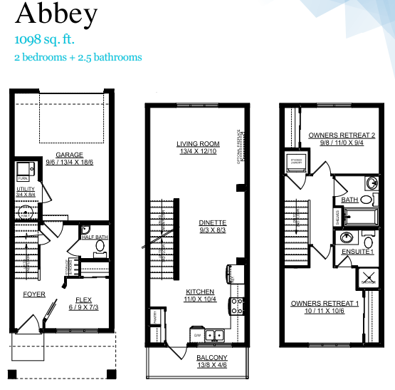 Crystallina Townhomes by StreetSide Developments - Abbey Floor Plan ...