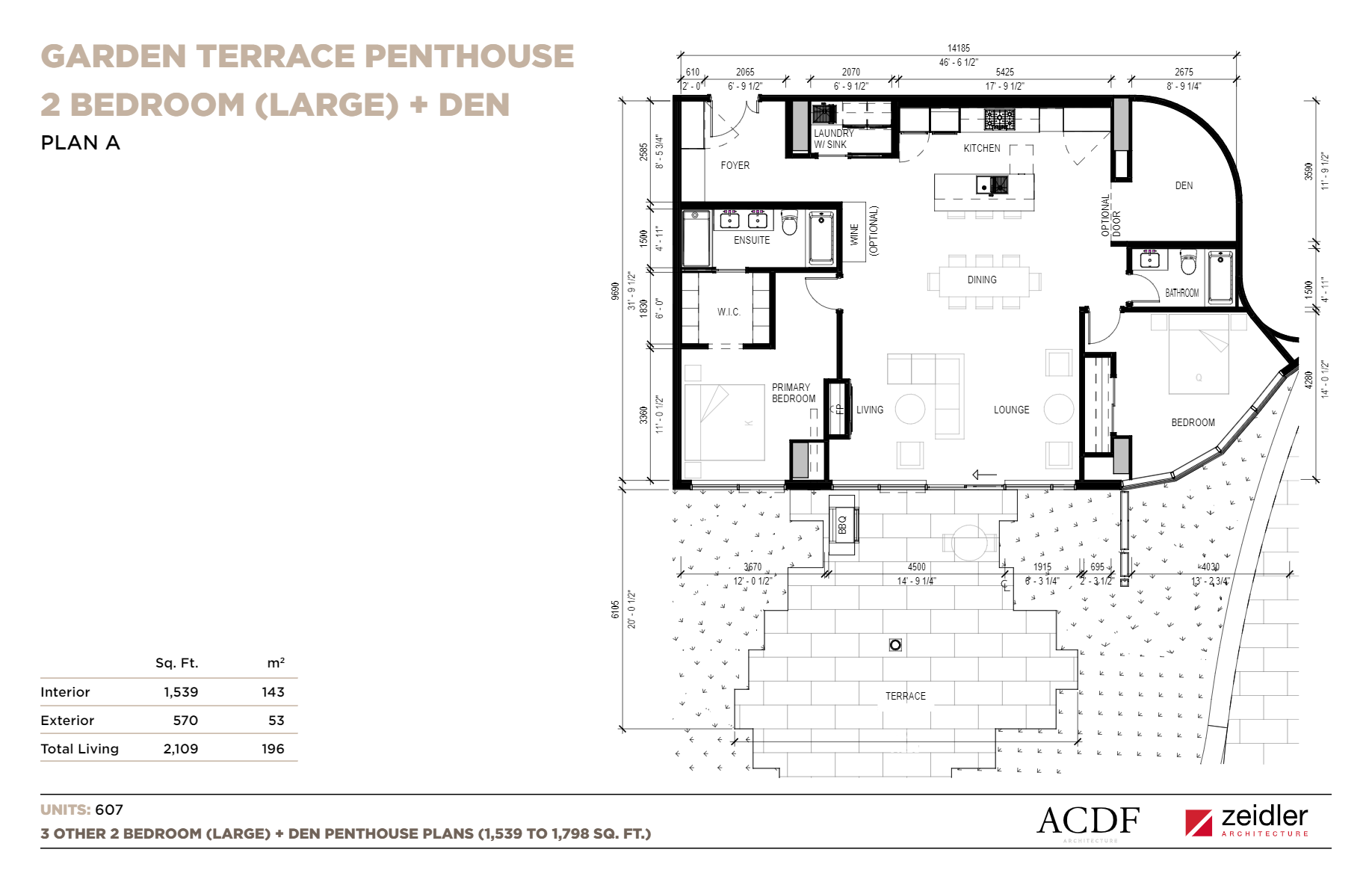 One Bear Mountain | Plan A (GARDEN TERRACE PENTHOUSE 2 BEDROOM (LARGE ...