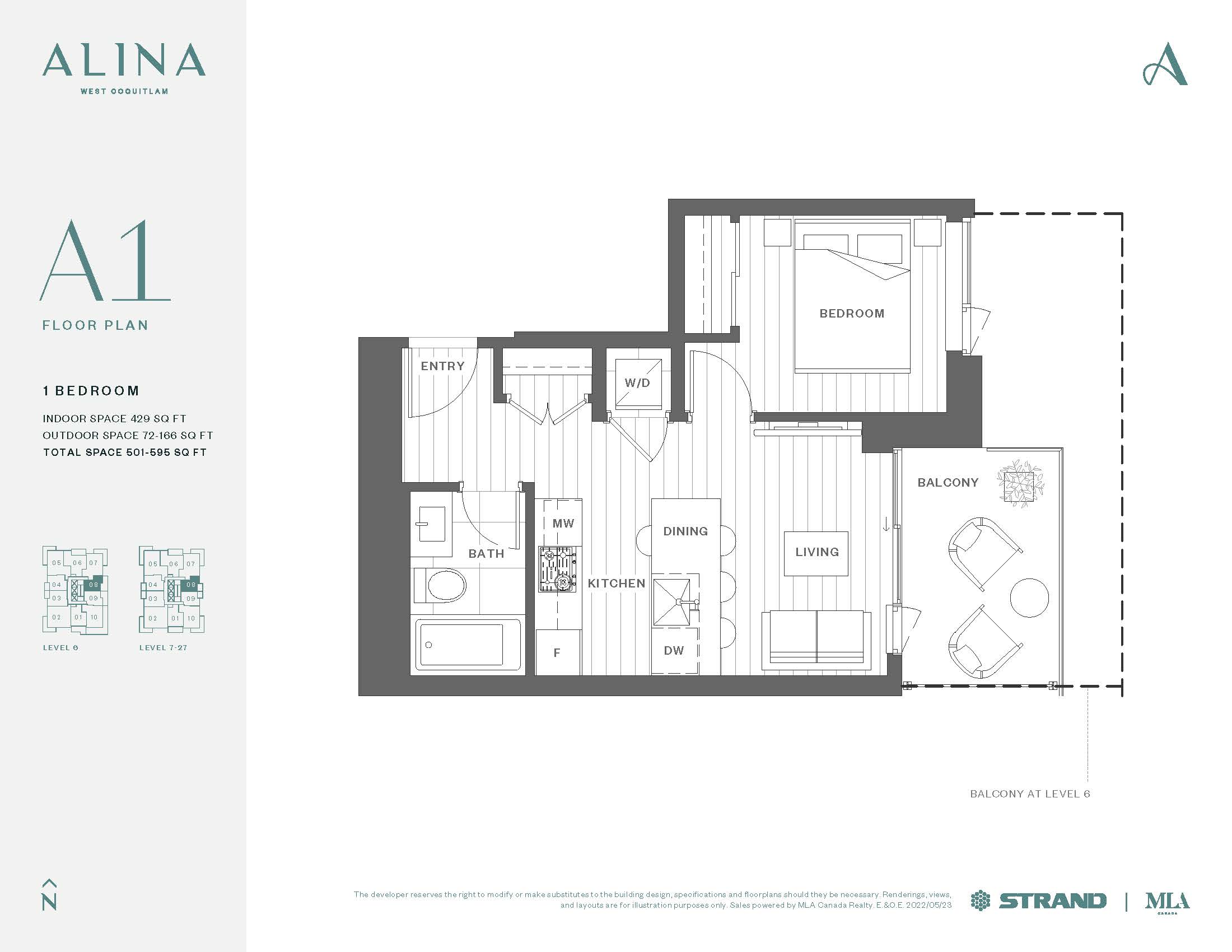Plan A1 floor plan at Alina in Coquitlam, BC