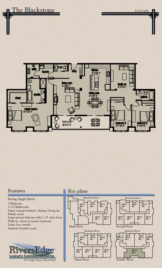 RiversEdge Luxury Condominiums - The Blackstone Floor Plan, Bracebridge ...