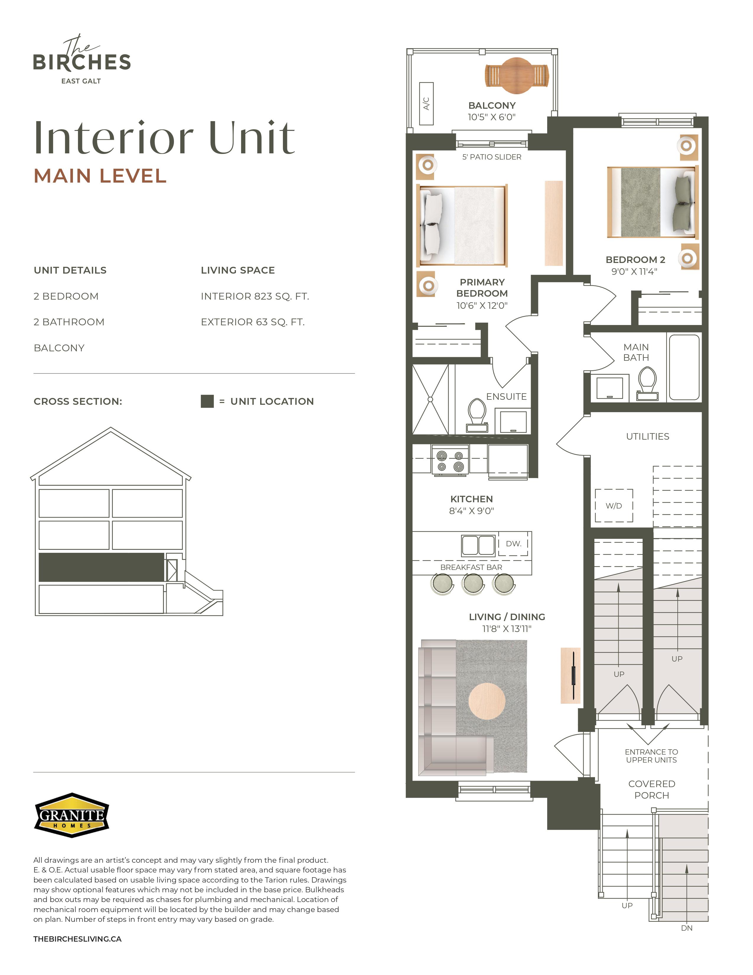 The Birches - Interior Unit - Main Level Floor Plan, Cambridge ON | Livabl