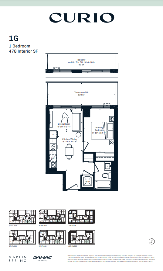 Curio Condos on the Queensway - 1G Floor Plan, Toronto ON | Livabl