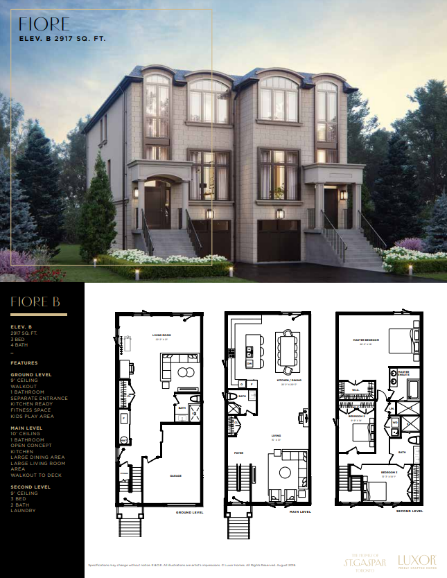 The Homes of St. Gaspar - Fiore - Elev. B Floor Plan, Toronto ON | Livabl