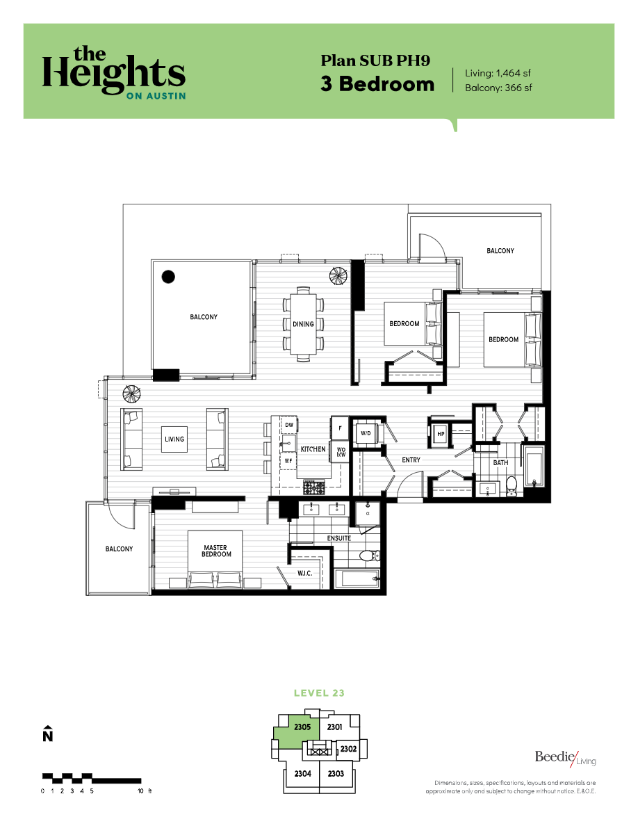 The Heights on Austin- West Tower - Sub PH9 Floor Plan, Coquitlam BC ...