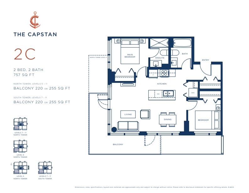 The Capstan - 2C Floor Plan, Richmond BC | Livabl