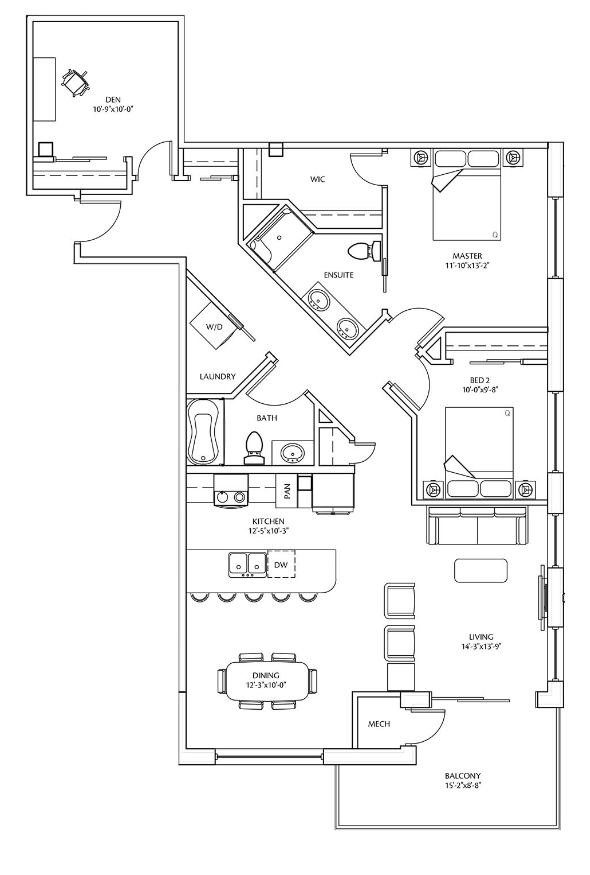 Le Parc I & II - Suite B Floor Plan, Winnipeg MB | Livabl