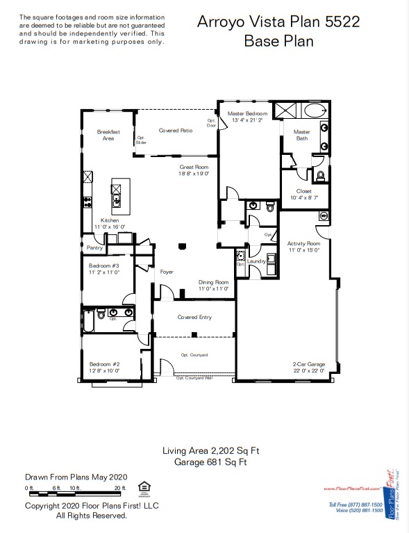 Plan 5522 floor plan at Arroyo Vista Estates in North Pinal, AZ