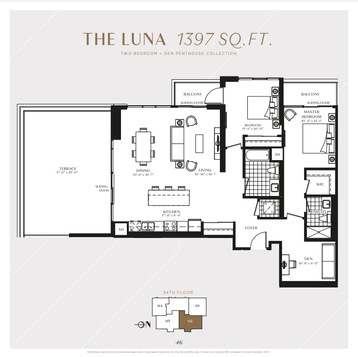 THE LUNA floor plan at The Moderne in Hamilton, ON
