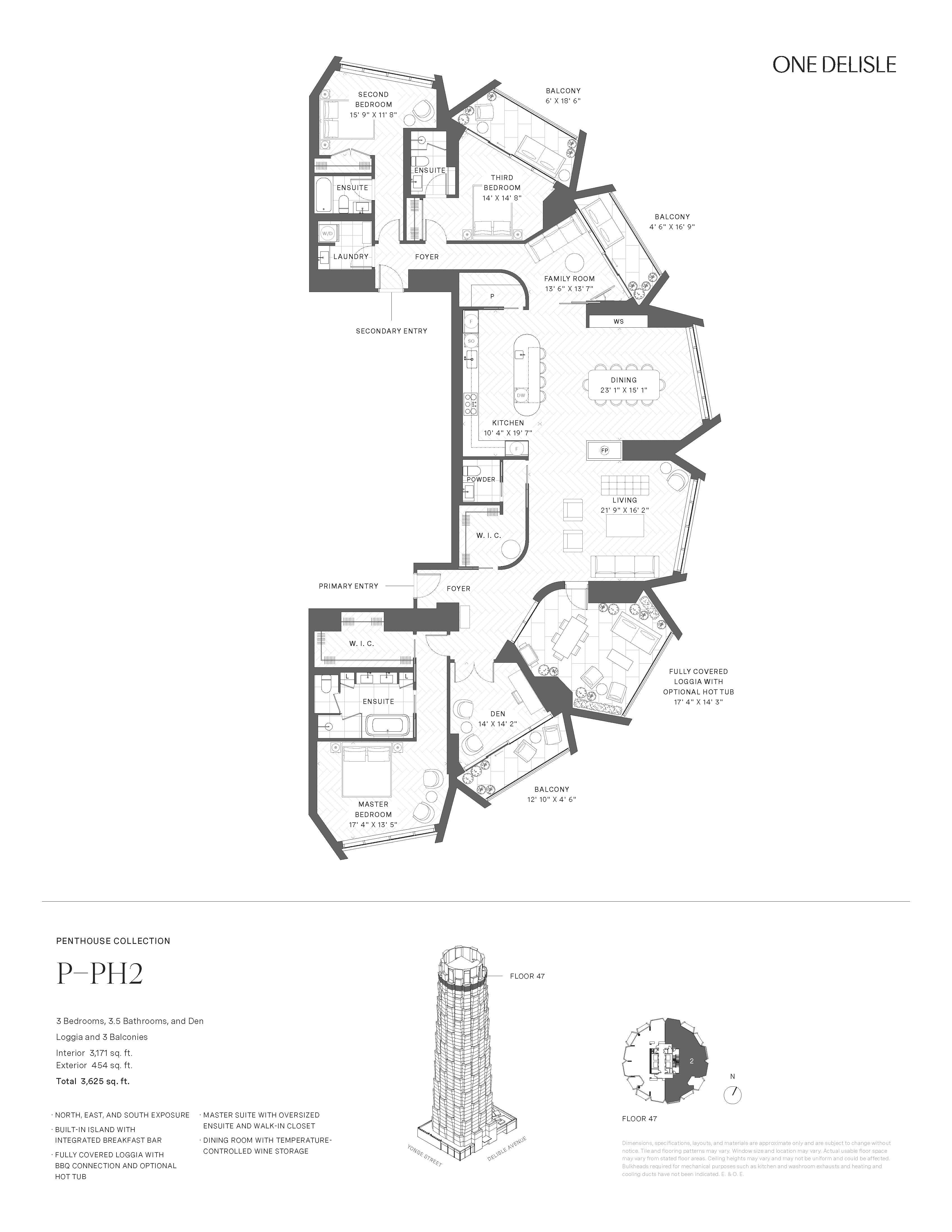 One Delisle - P-PH2 Floor Plan, Toronto ON | Livabl