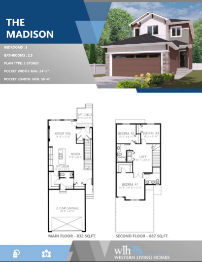 Rosewood at Secord - The Madison Floor Plan, Edmonton AB | Livabl