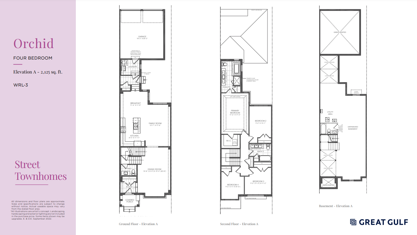 Orchid floor plan at Whitby Meadows in Whitby, ON