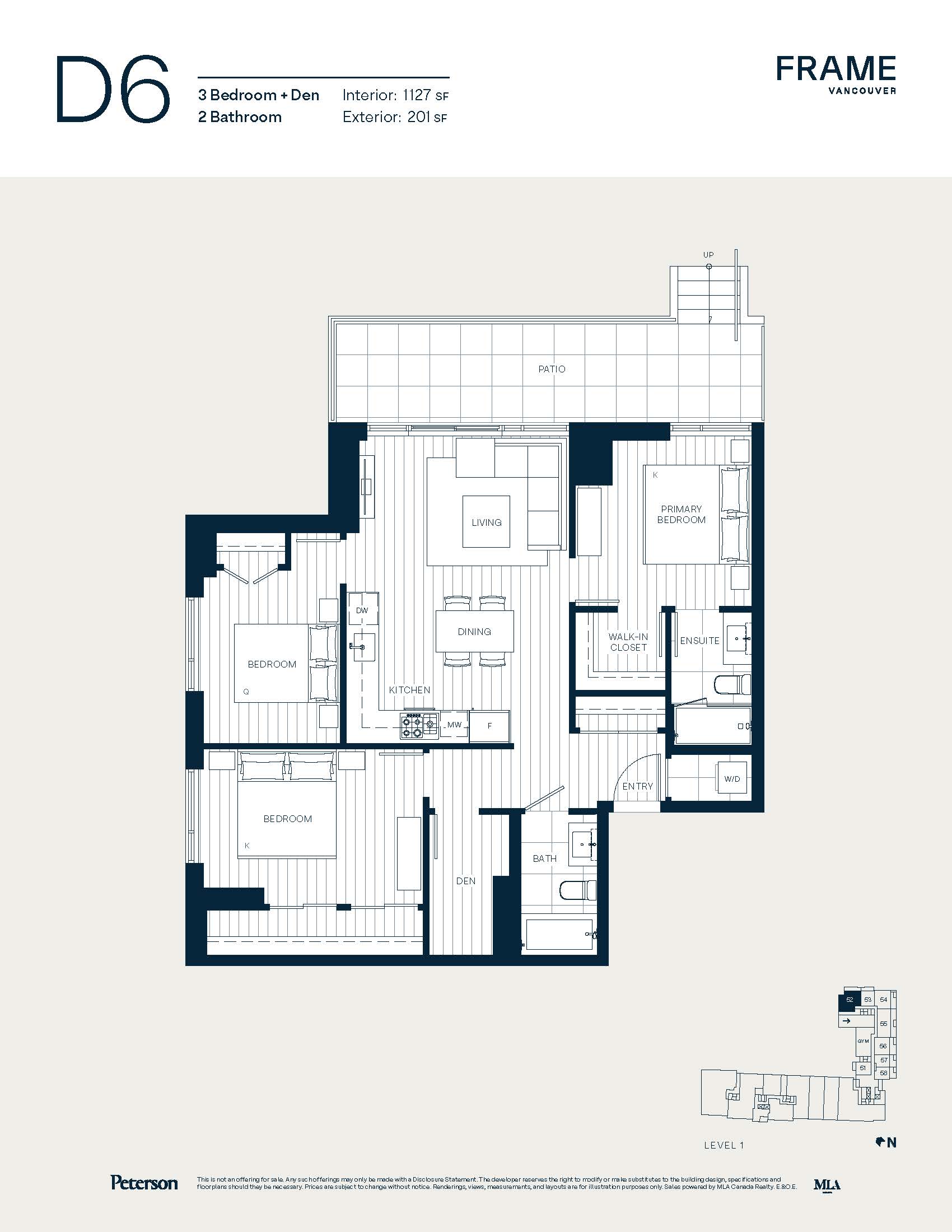 Frame - D6 Floor Plan, Vancouver BC | Livabl