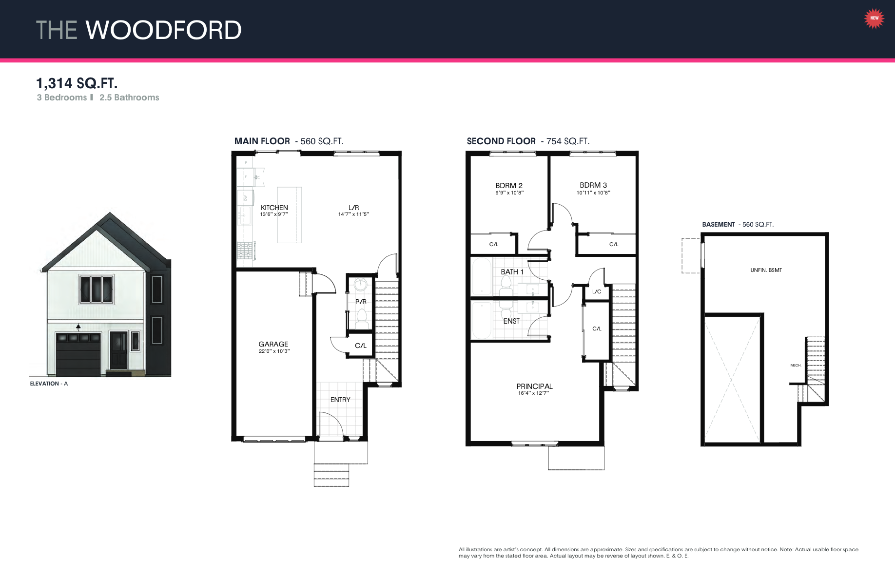The Woodford floor plan at Gates of Meaford - Phase 1 in Meaford, ON