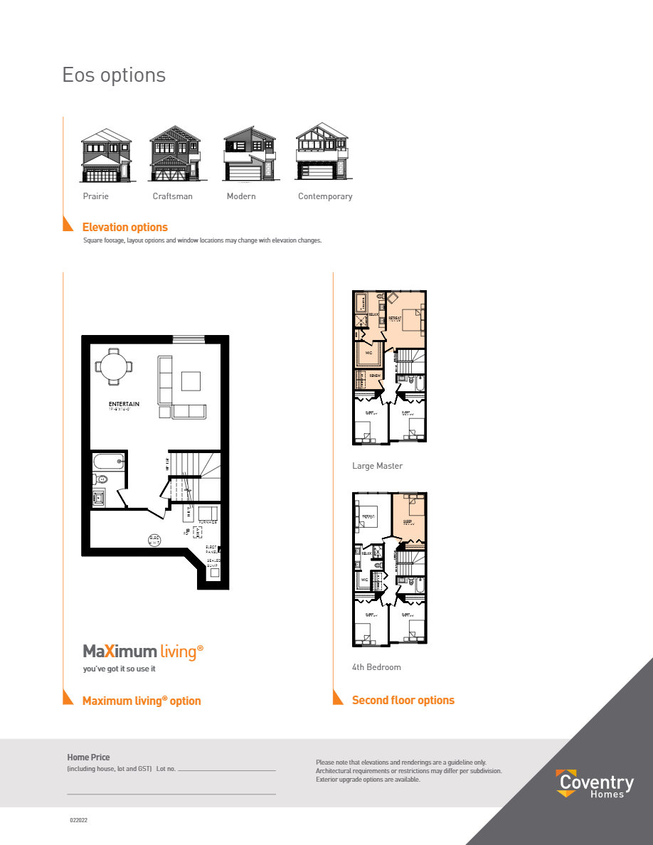 Easton | Eos | Floor Plans and Pricing