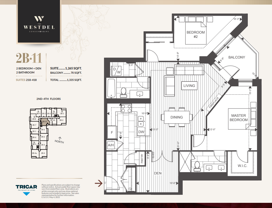The Westdel - 2B-11 Floor Plan, London ON | Livabl