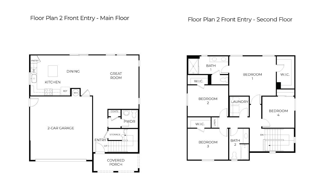 Plan 2 - Front Entry floor plan at La Playa Place in Hayward, CA