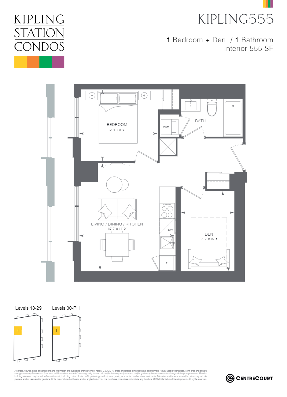 Kipling Station Condos - KIPLING555 Floor Plan, Toronto ON | Livabl