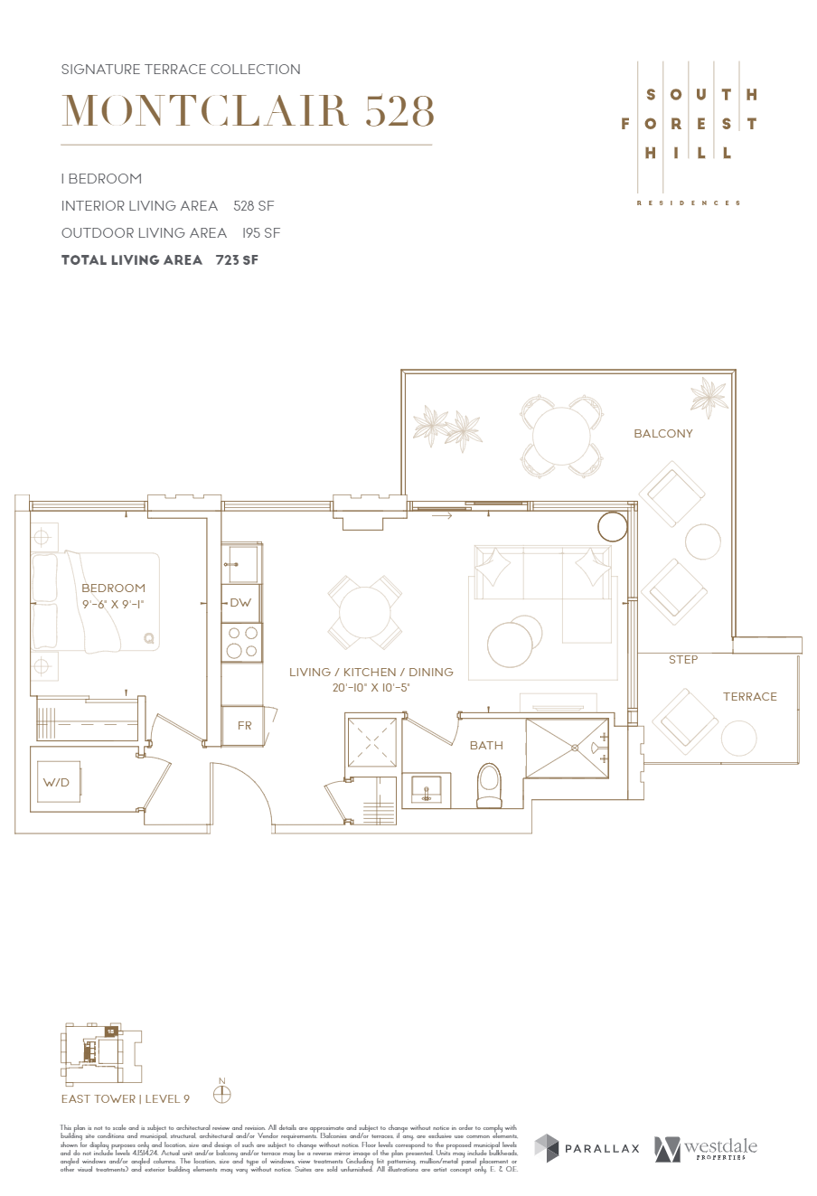 Montclair 528 floor plan at South Forest Hill Residences in Toronto, ON